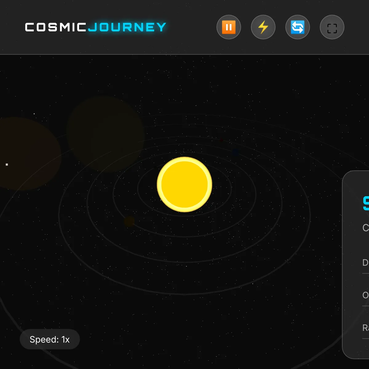 Cosmic Journey - Interactive Solar System