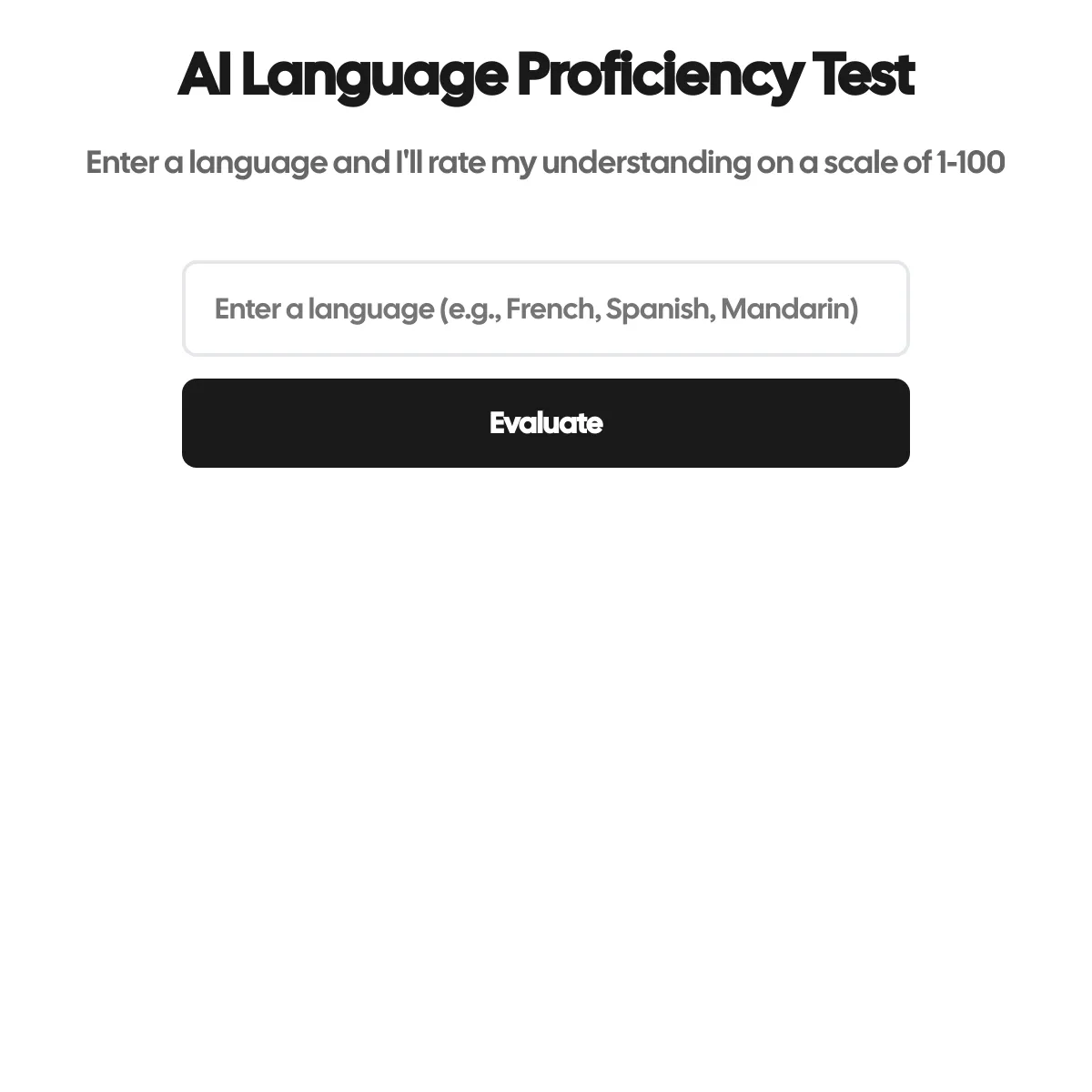 AI Language Proficiency Test