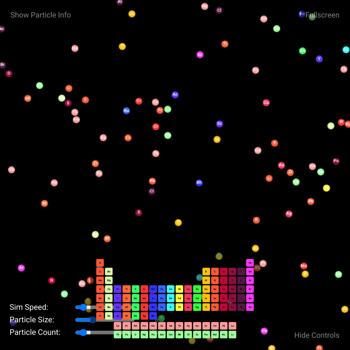 Expanded Periodic Table Particle Simulator V7