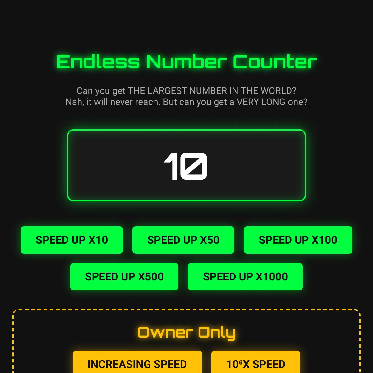 Endless Number Counter Improved