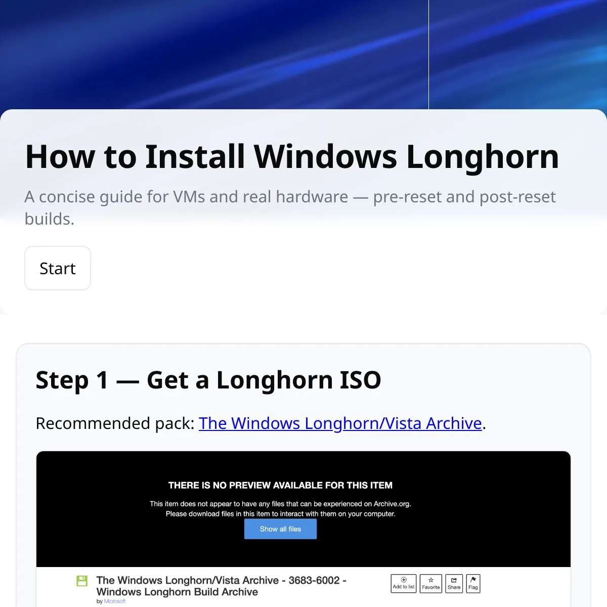 Install Windows Longhorn: A 2000s-Style Guide