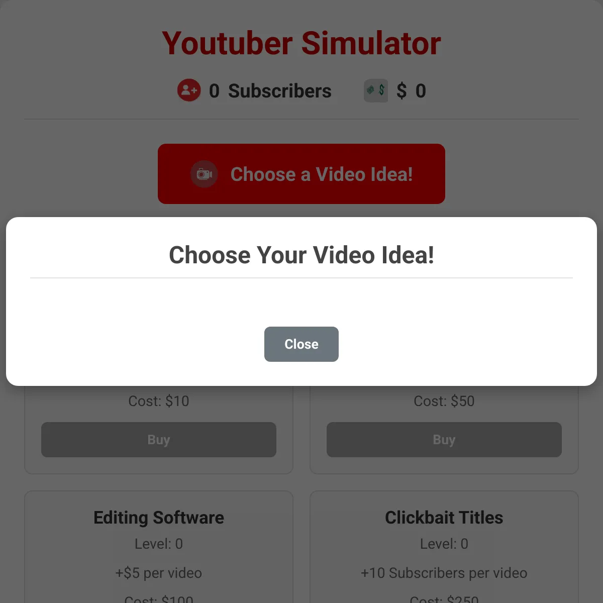 Youtuber Simulator