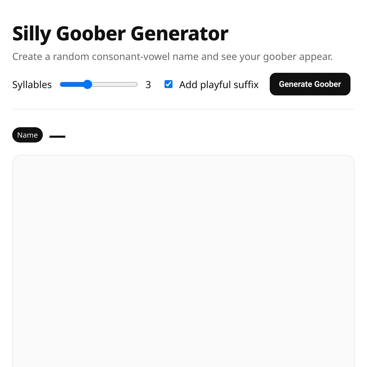 Silly Goober Generator