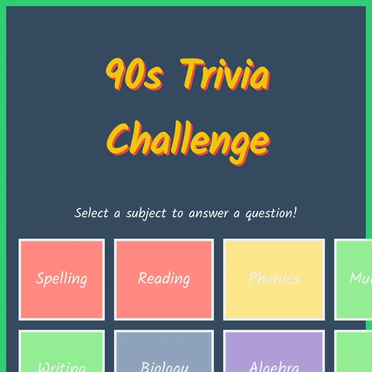 90s Trivia Challenge