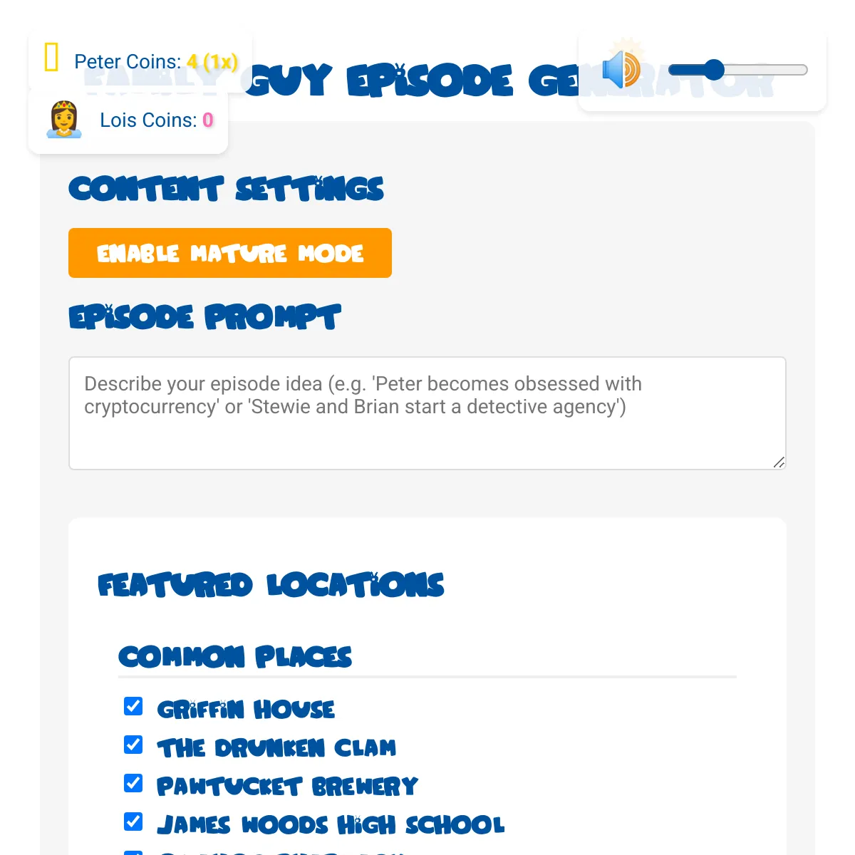 Family Guy Episode Generator