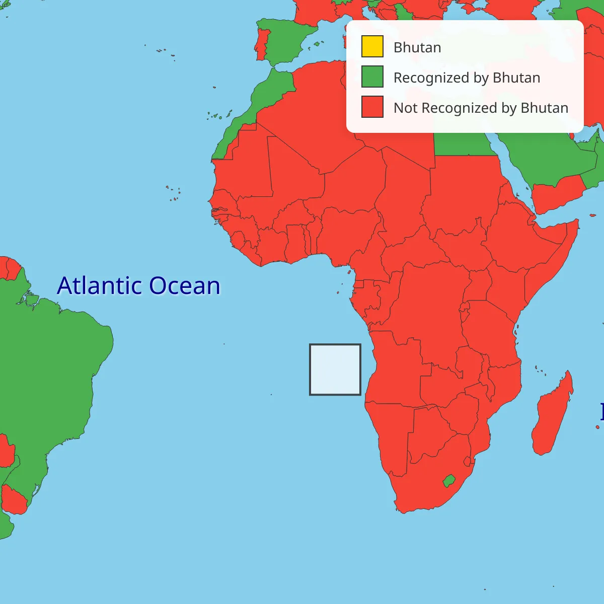 world map according to bhutan