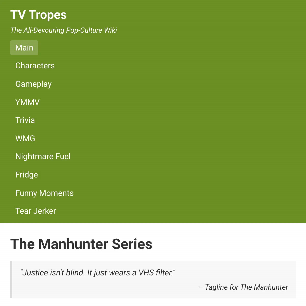 The Manhunter Series - TV Tropes