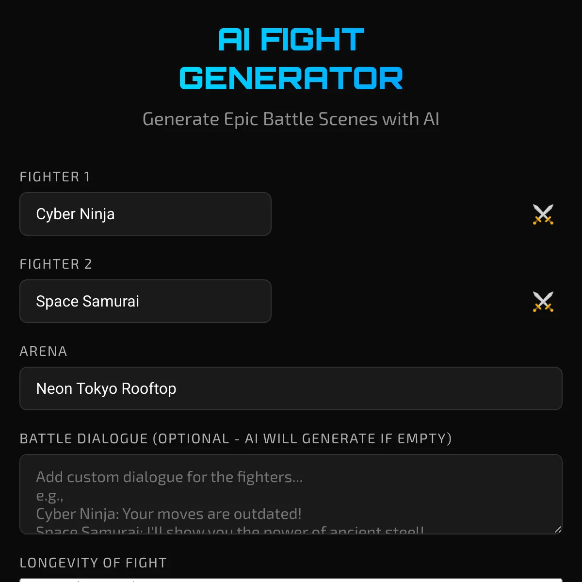 AI Fight Scene Generator