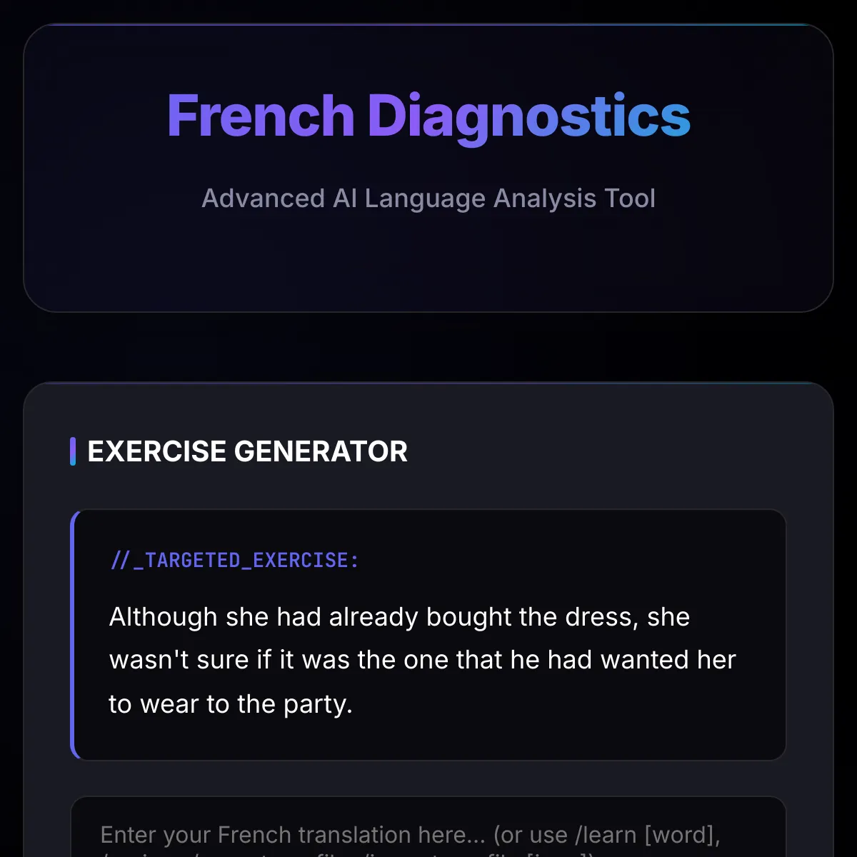 French Learning Diagnostic Tool