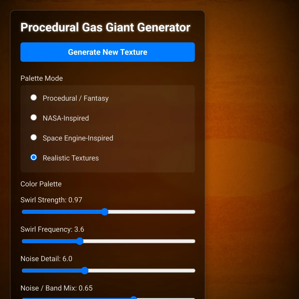 Procedural Gas Giant Generator