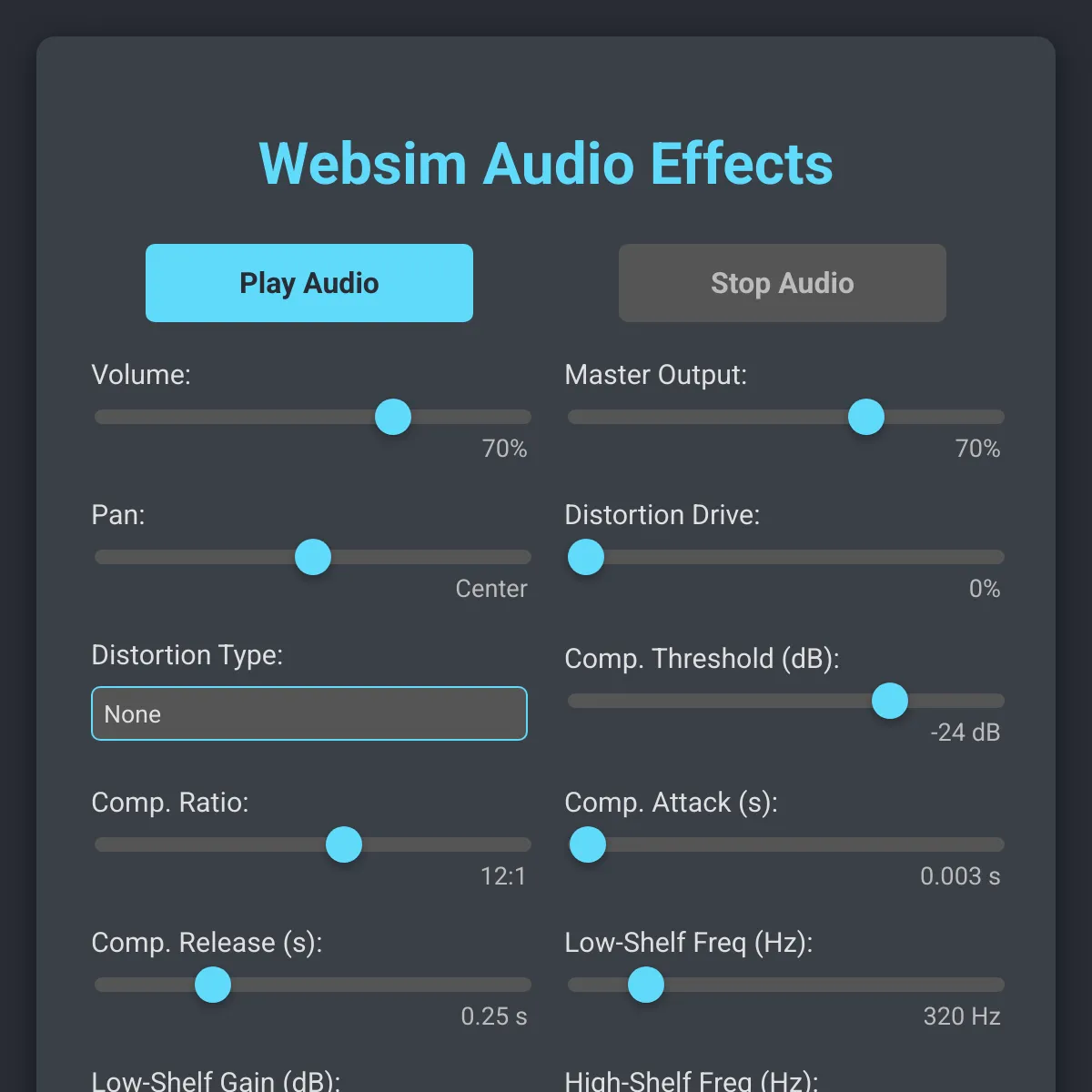 Websim Audio Effects