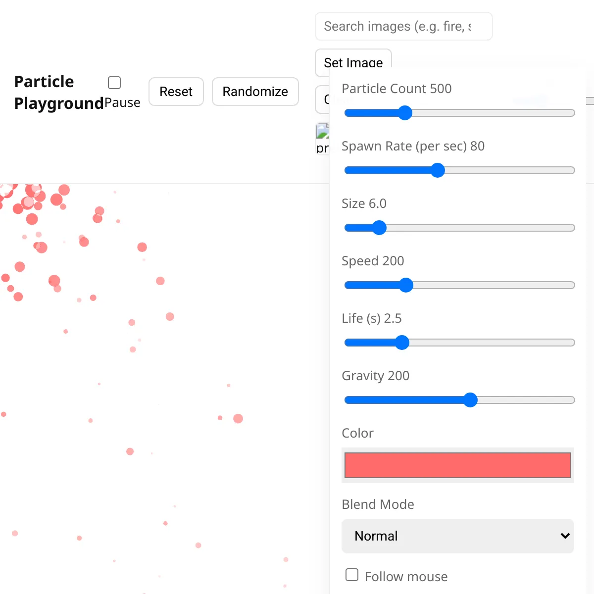 Interactive Particle System