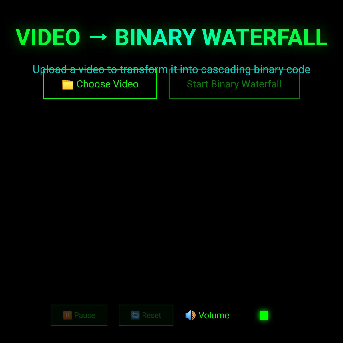 Video to Binary Waterfall