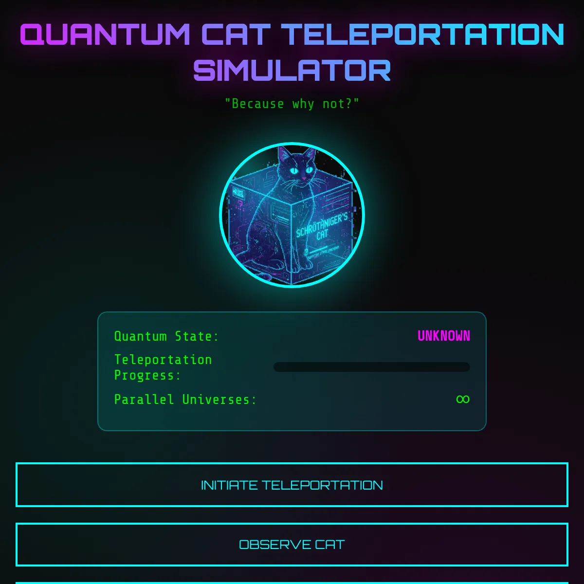 Quantum Cat Teleportation Simulator