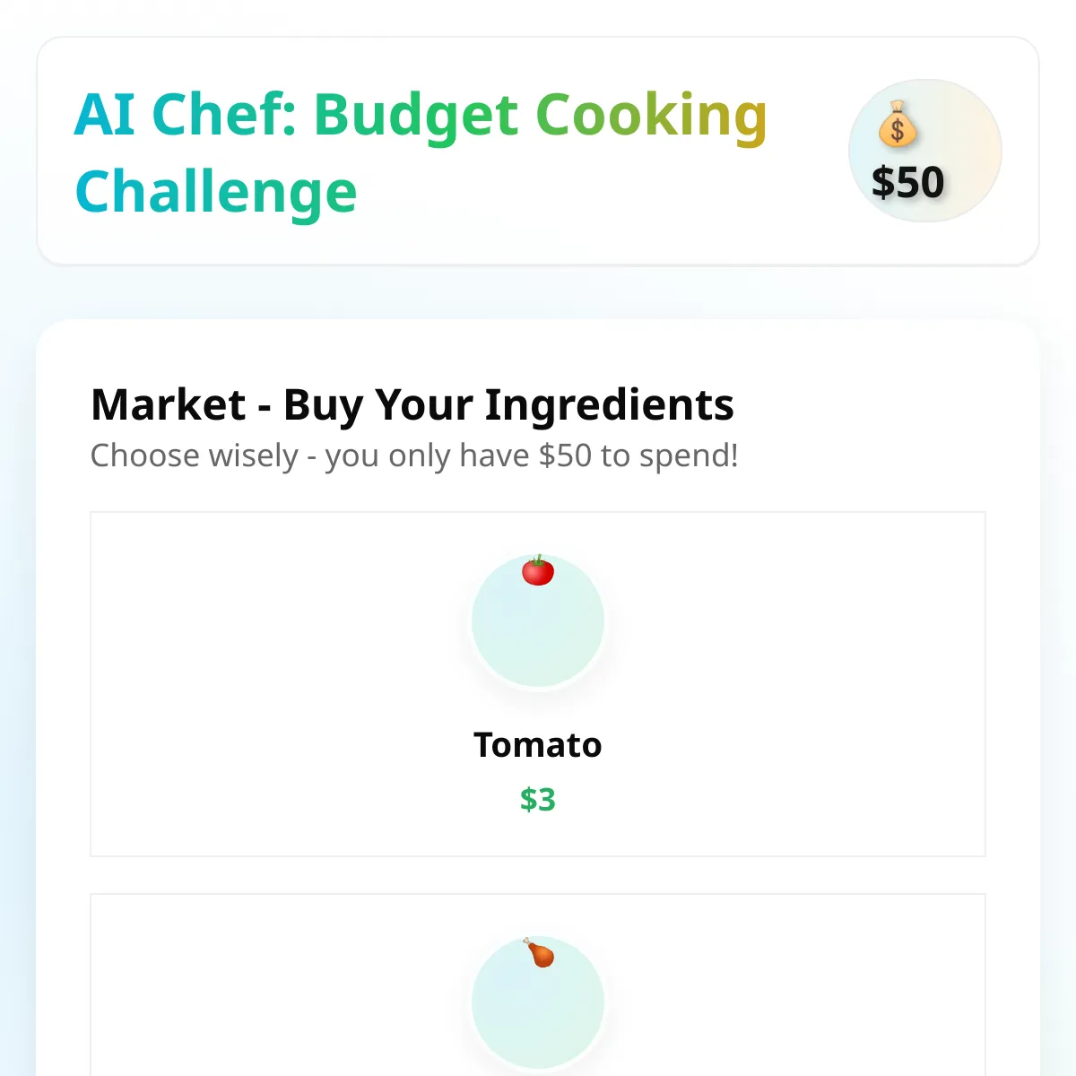 AI Chef: Budget Cooking Challenge
