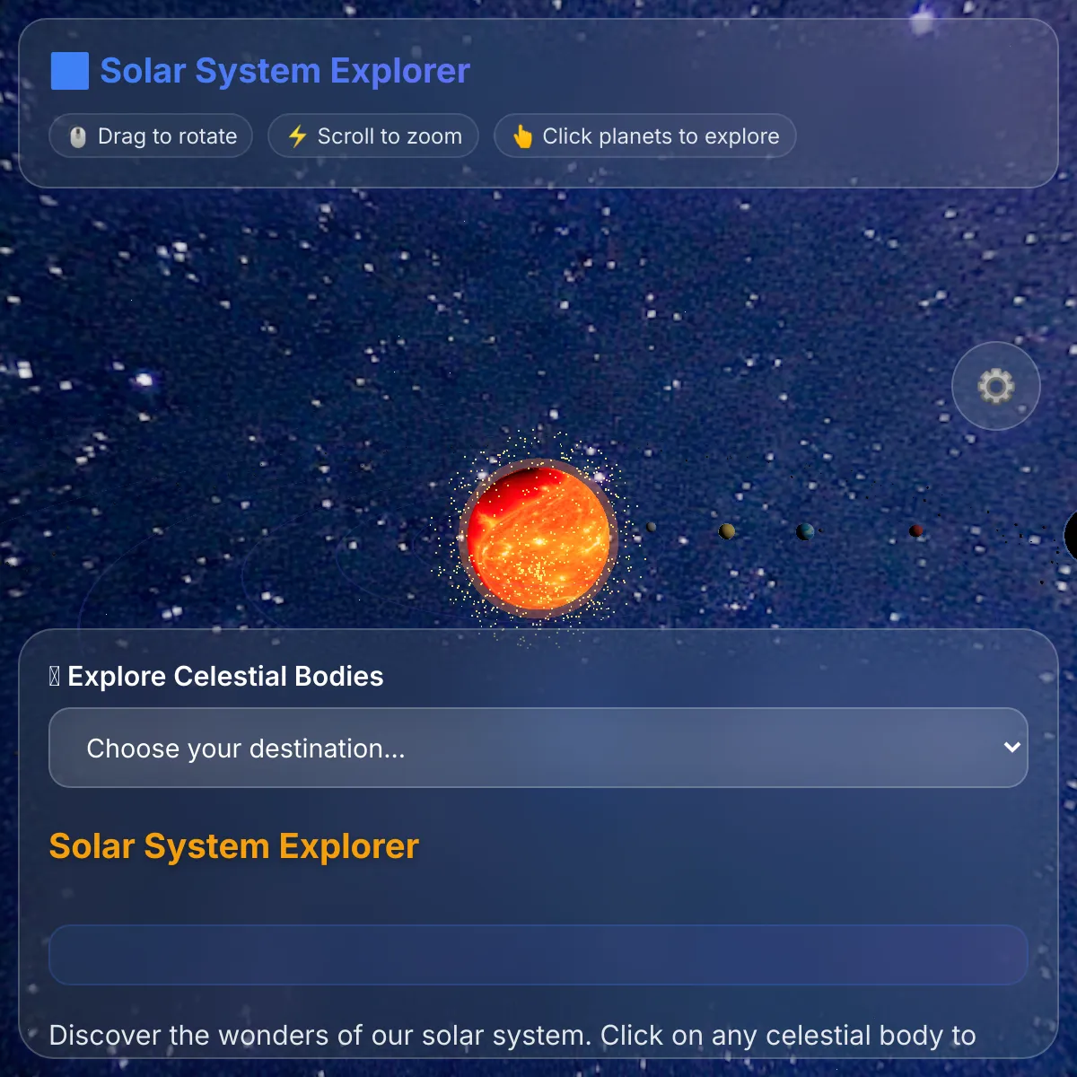 Interactive 3D Solar System