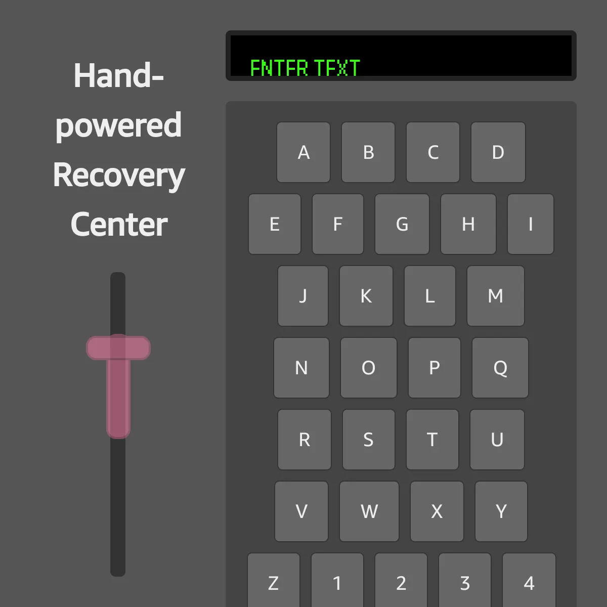 Hand-powered Recovery Center