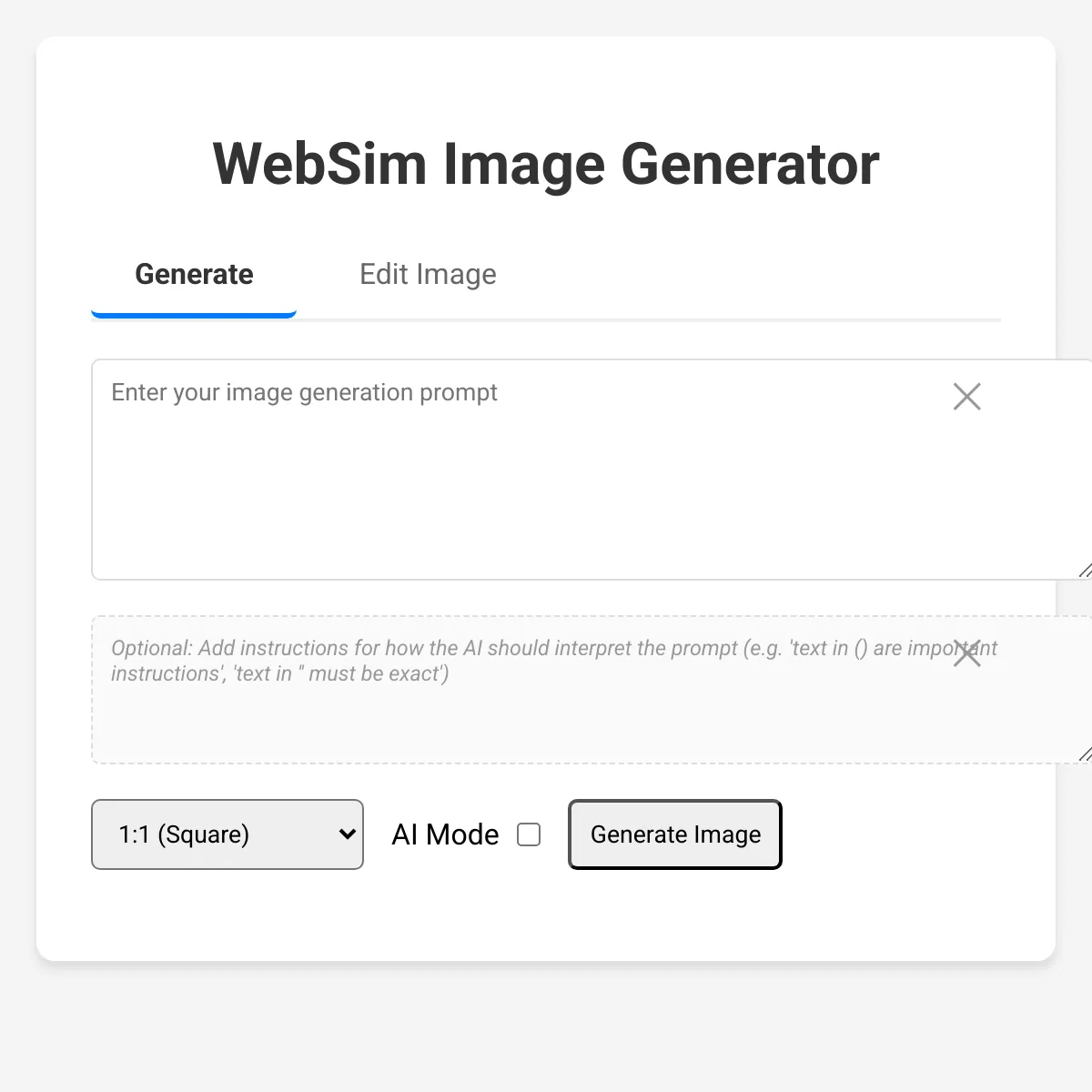 WebSim Image Generator