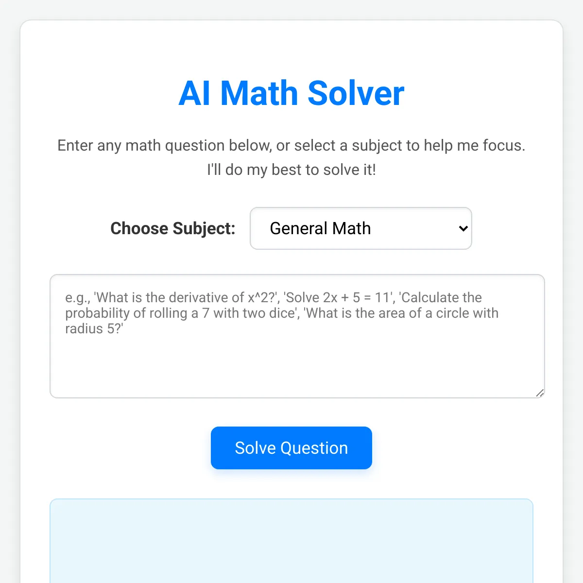 AI Math Solver