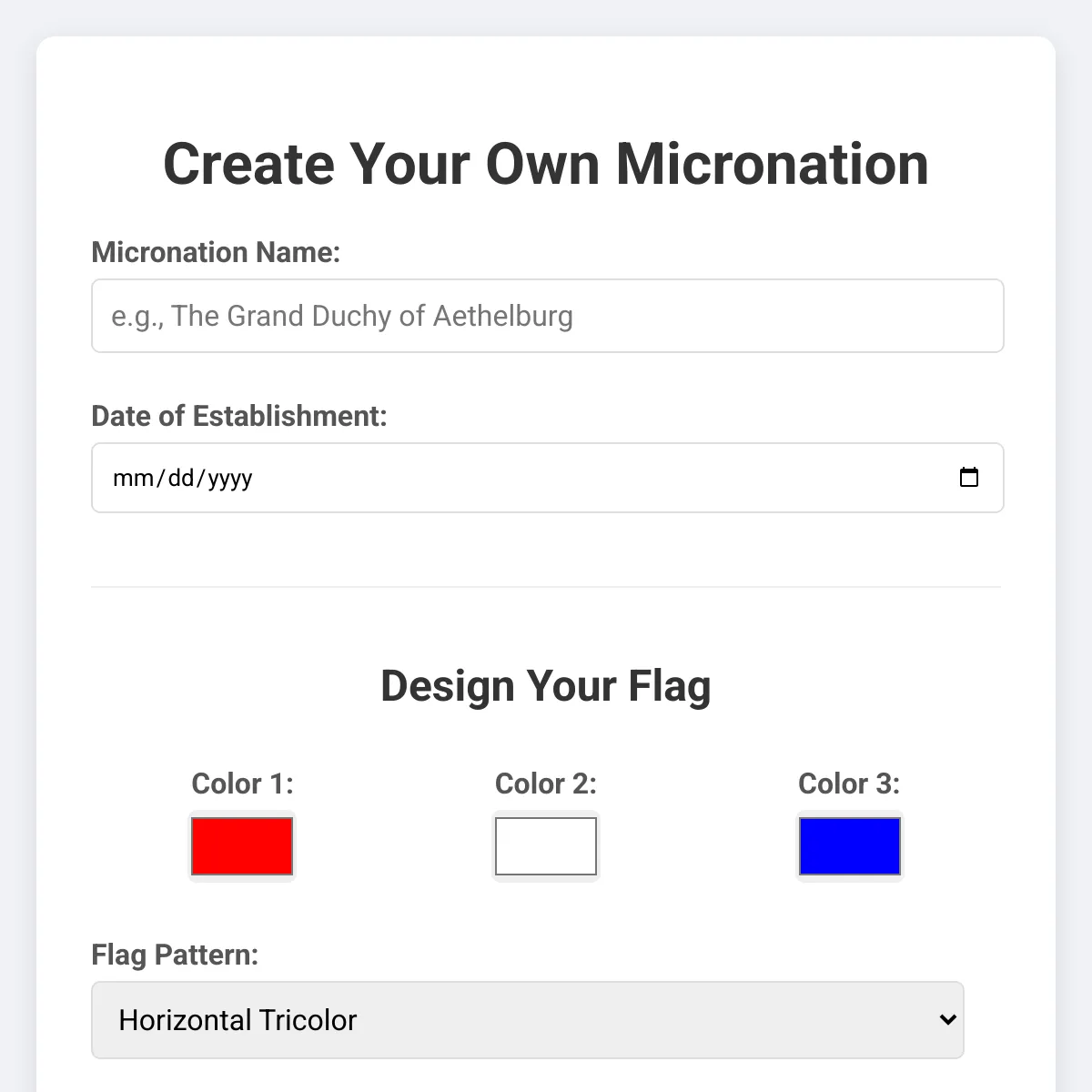 Micronation Creator