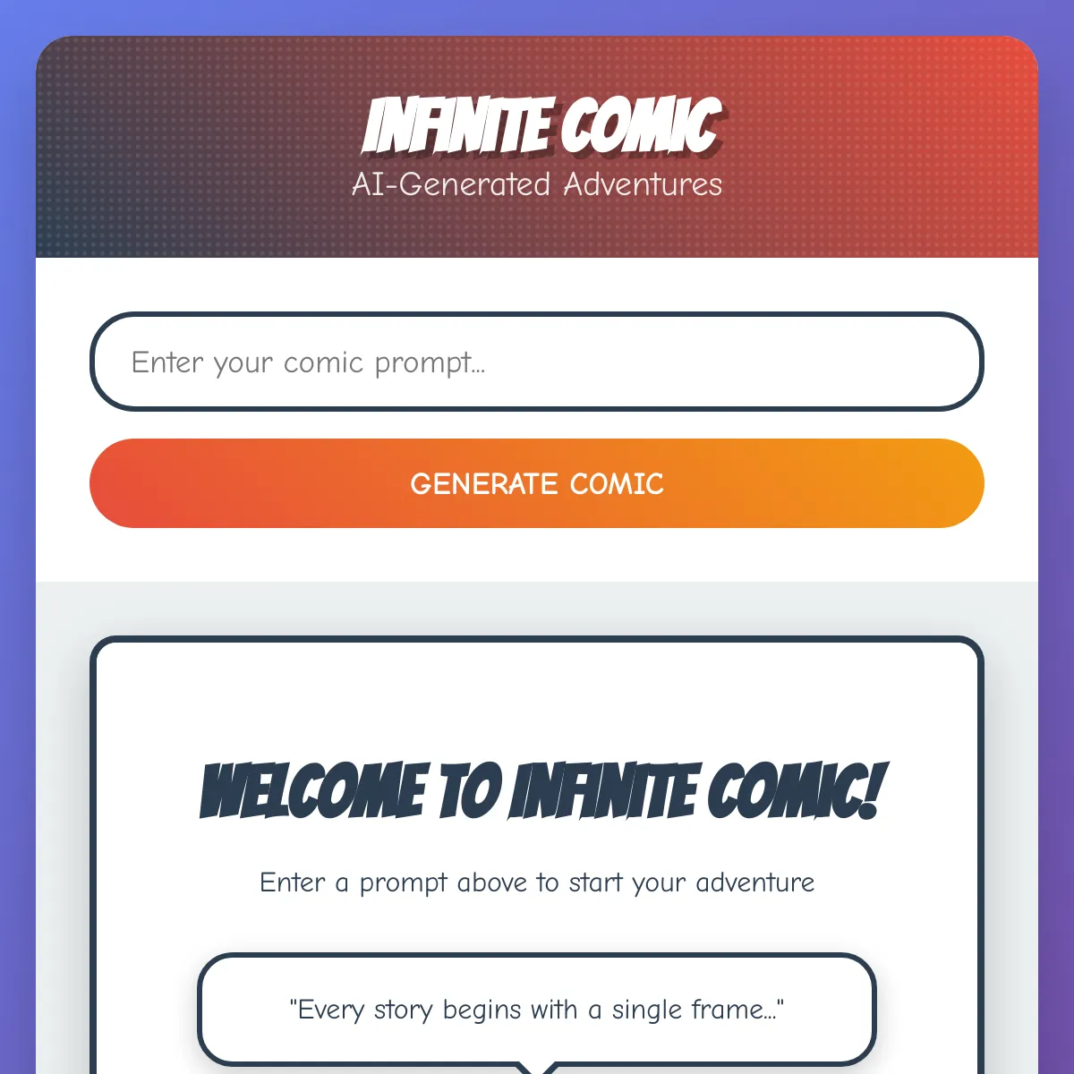 Infinite Comic Generator