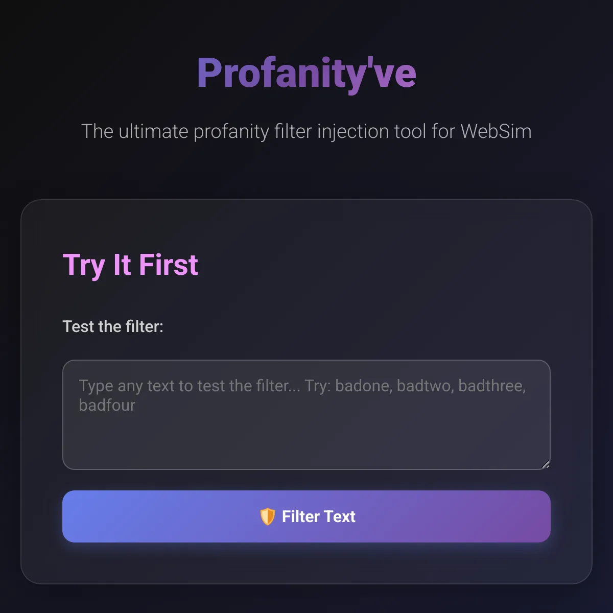 Profanity Filter Demo