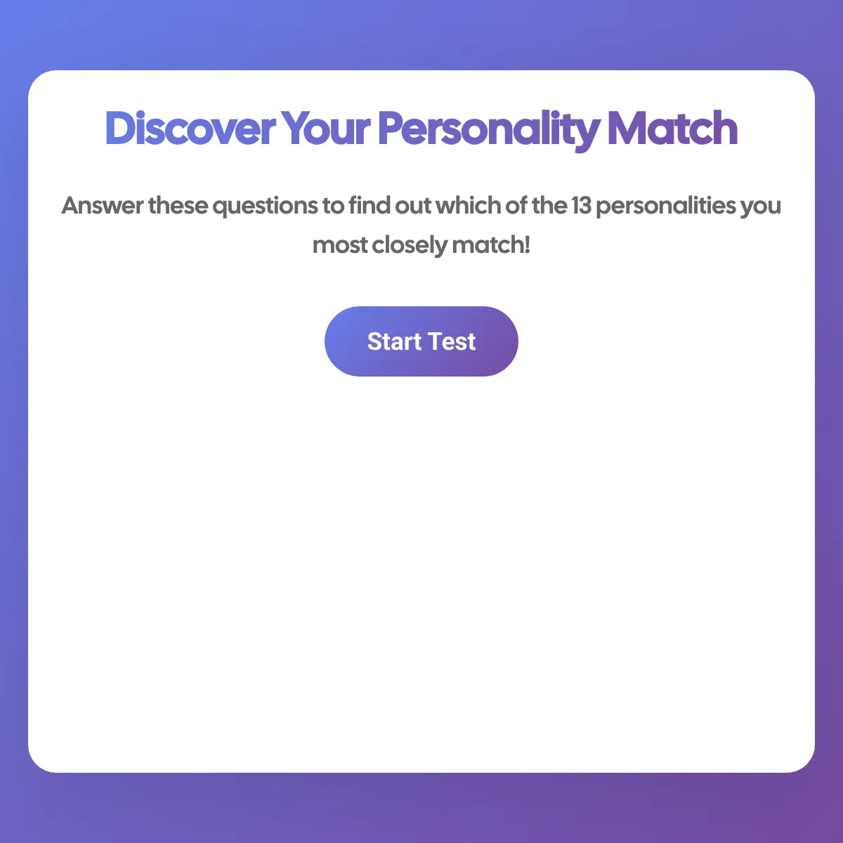 Personality Match Test