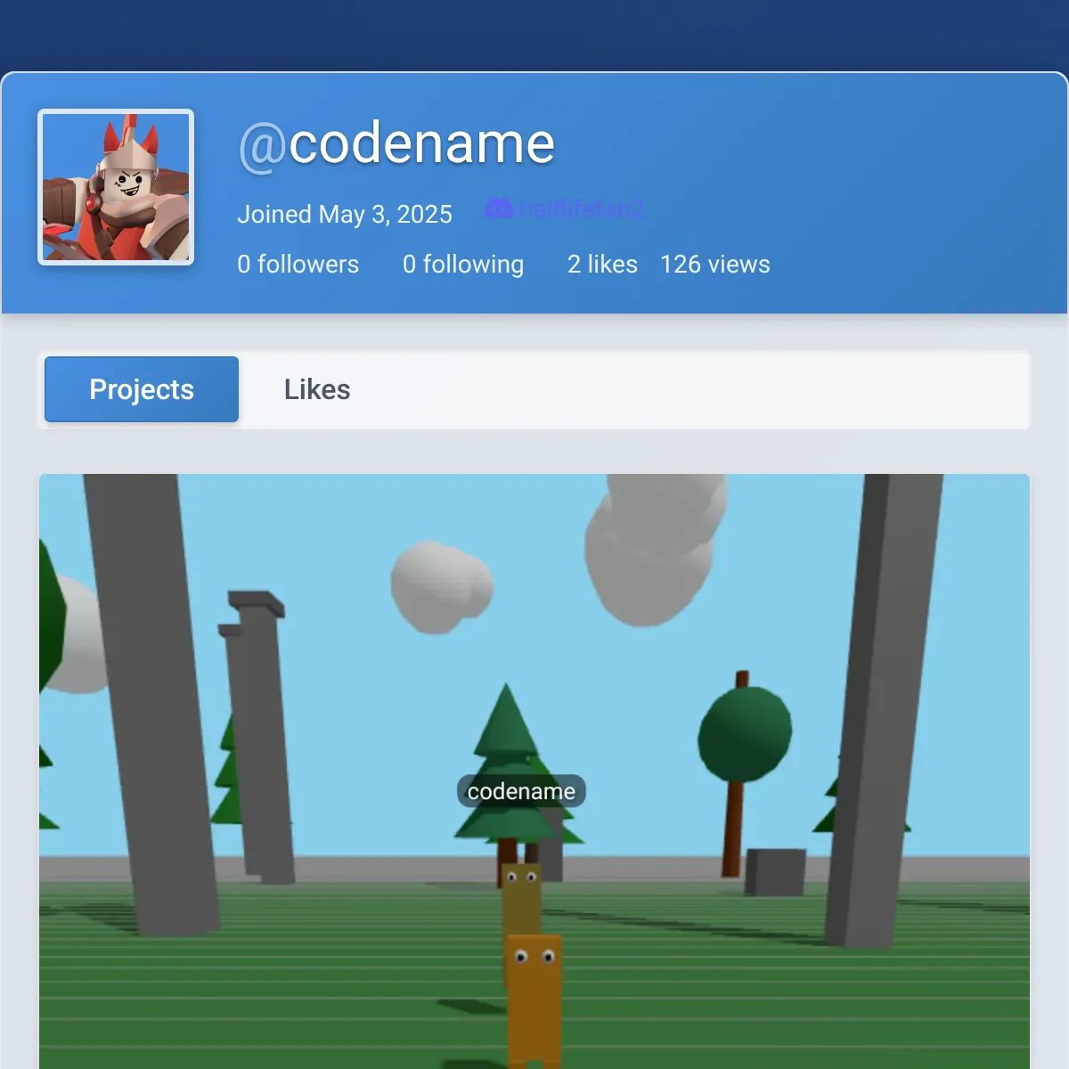 User Profile Page on Websim