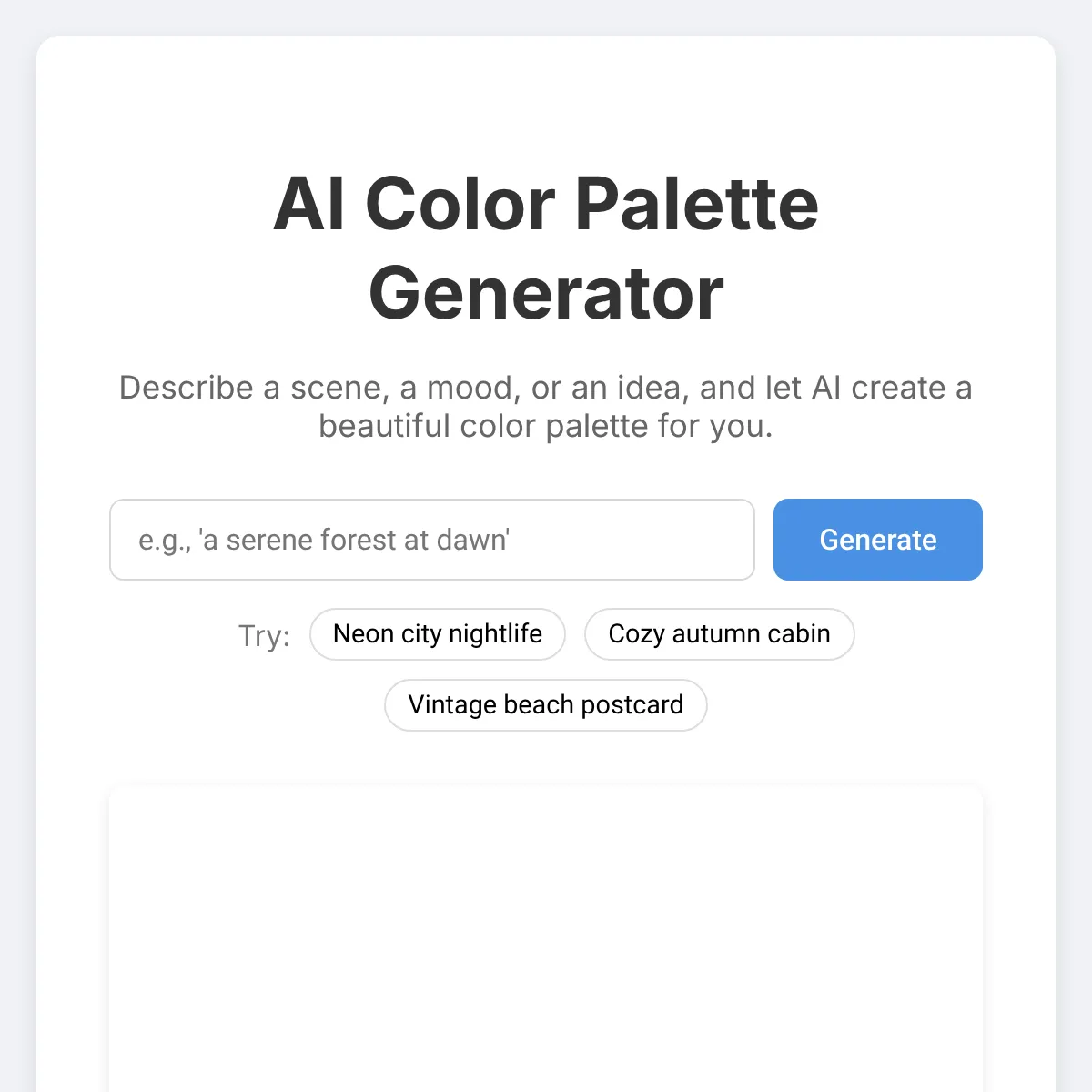 AI Color Palette Generator