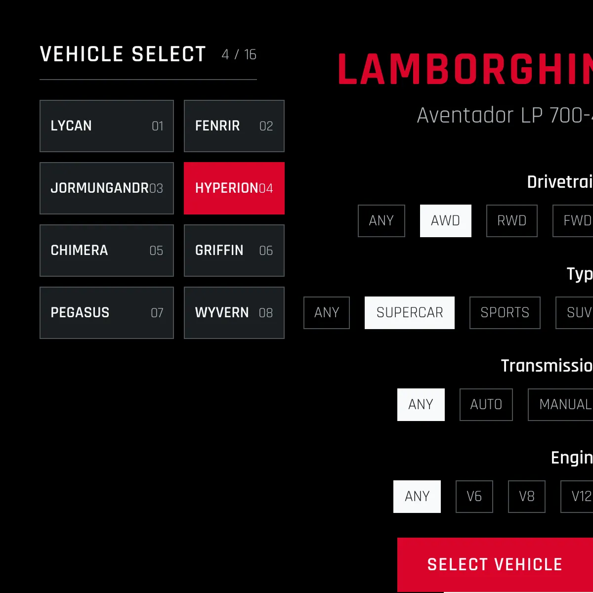 3D Vehicle Selection