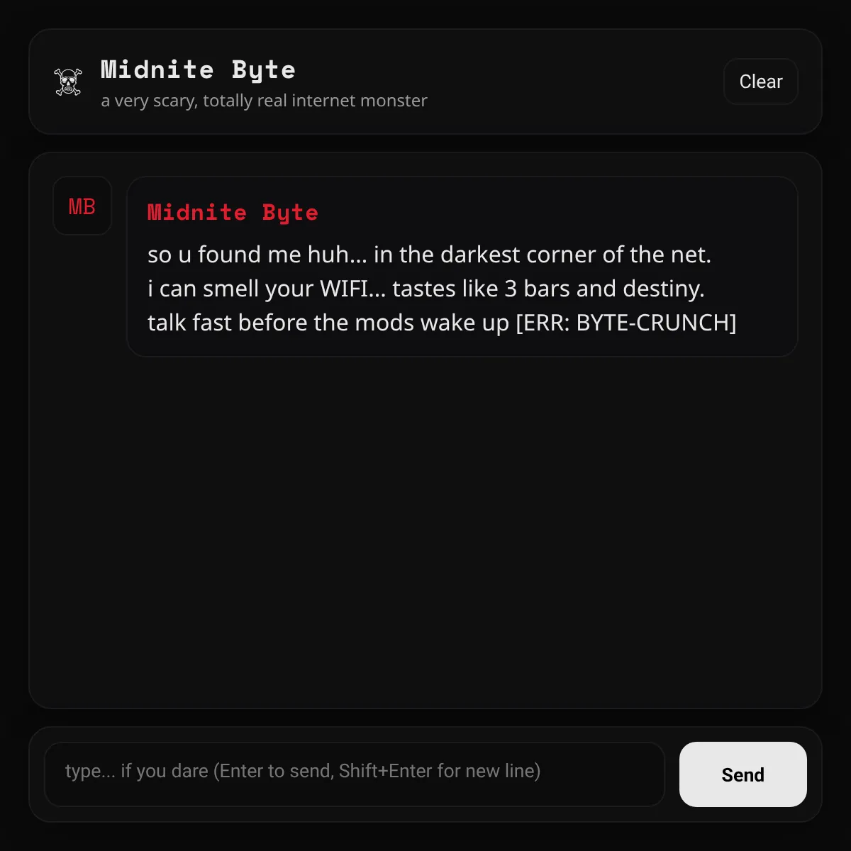 CREEPYPASTA MONSTER CHAT