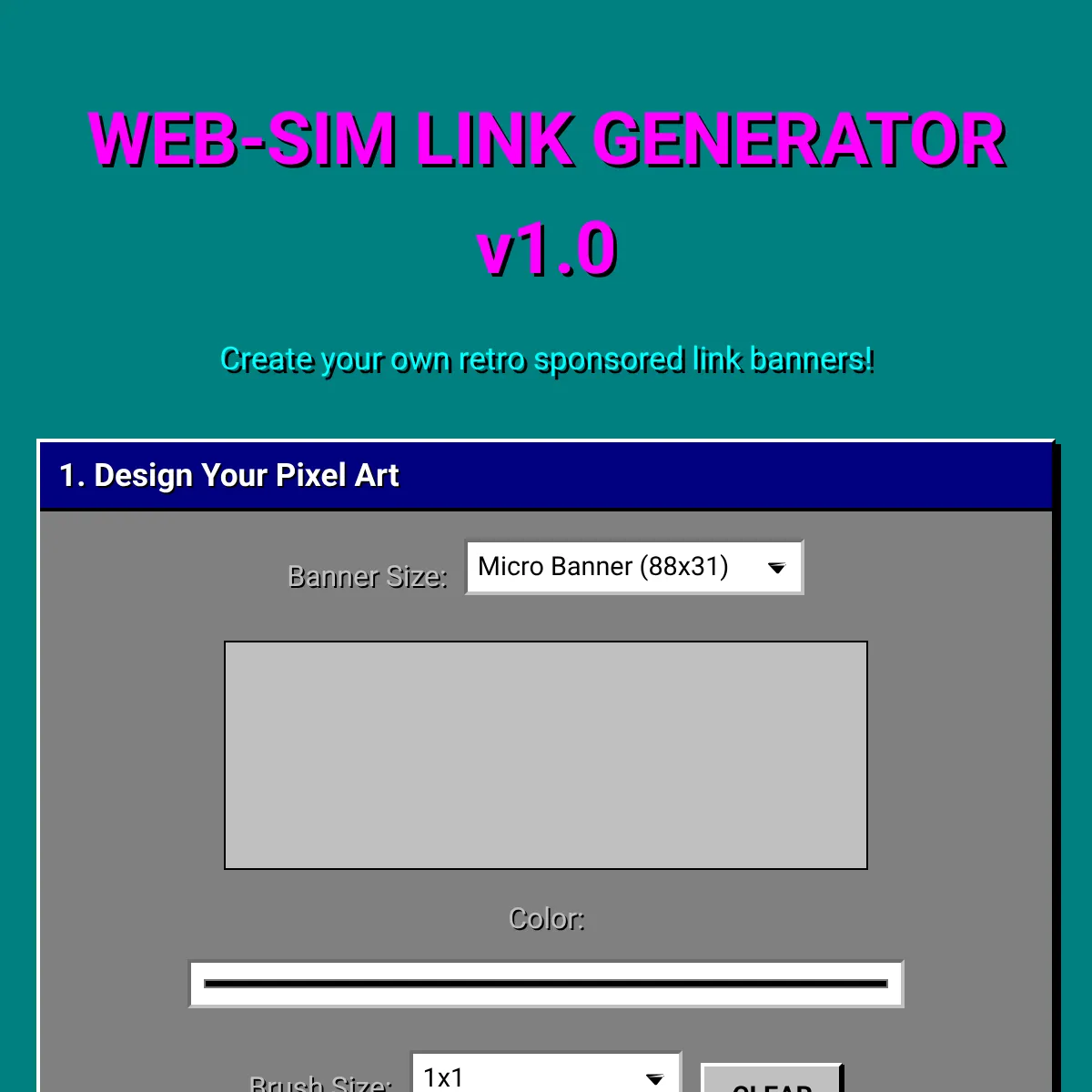 90s Sponsored Link Pixel Art Maker