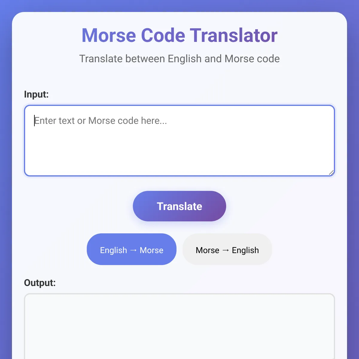 Morse Code Translator