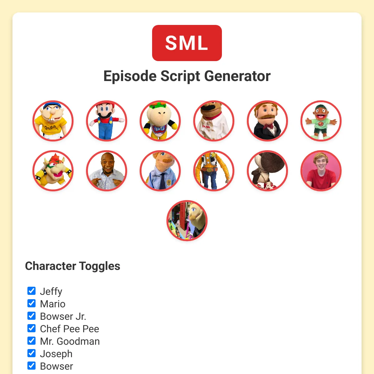 SML Episode Generator