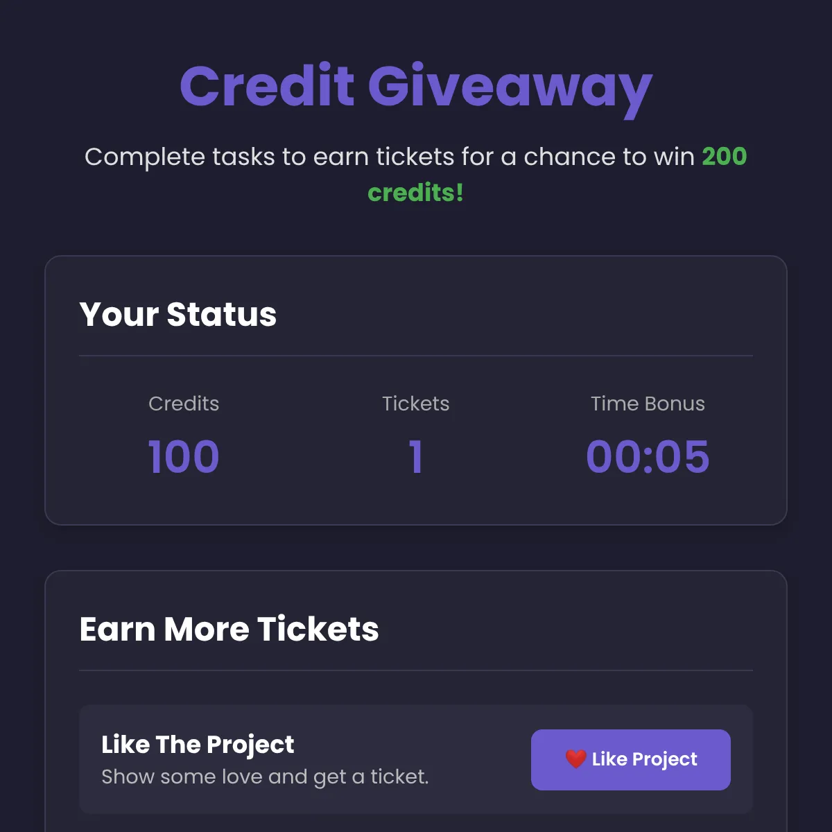 Free Credit Giveaway