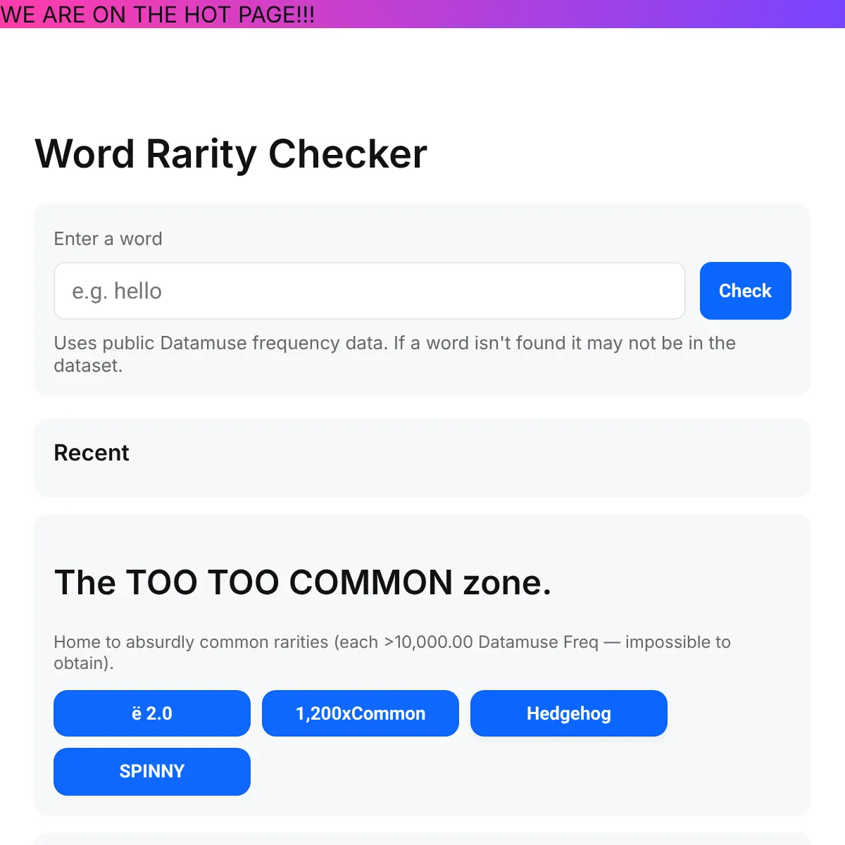 Word Rarity Checker