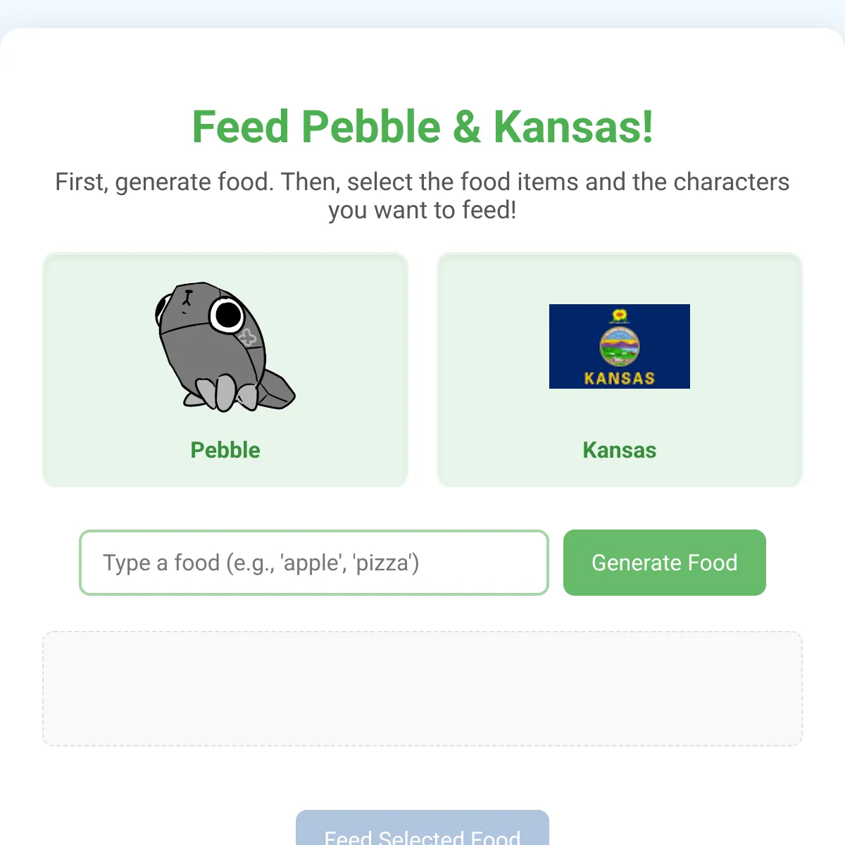 Feed Pebble & Kansas!