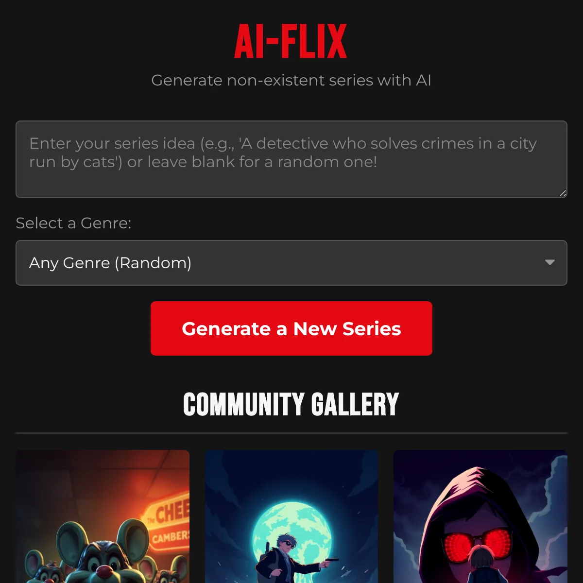 AI-FLIX (AI netflix series generator)