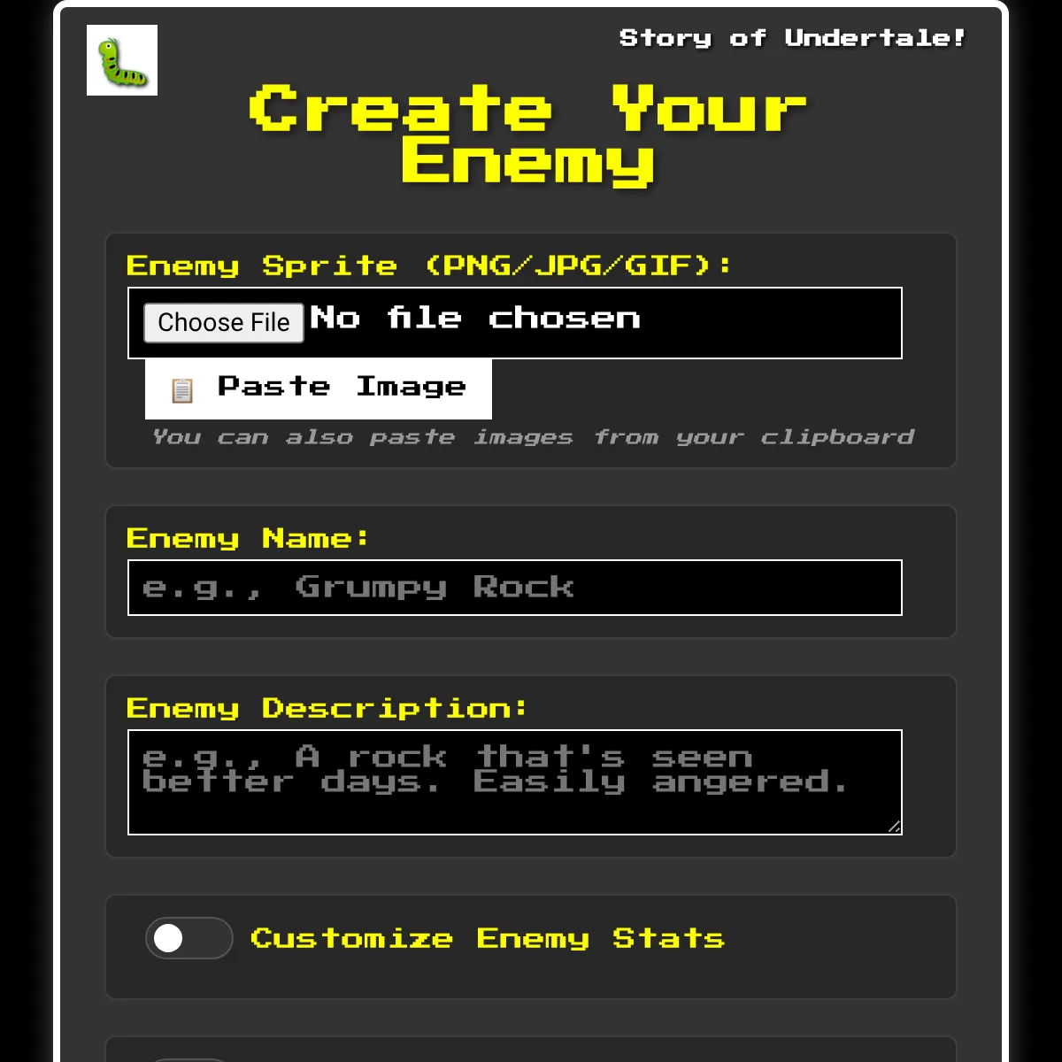 Undertale Battle Creator online