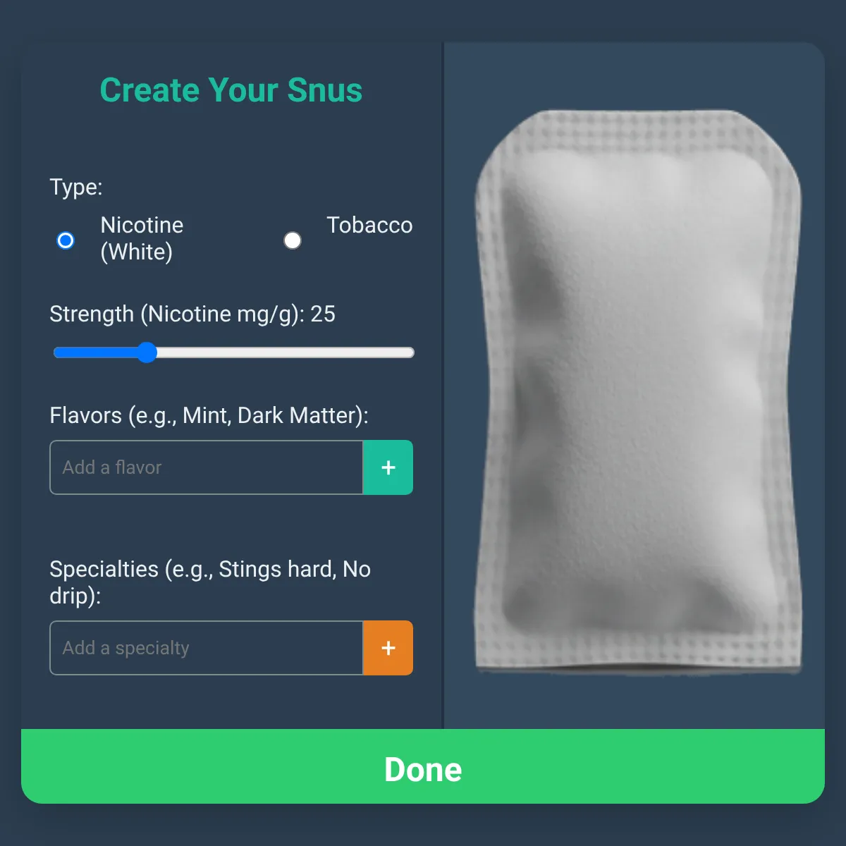Snus Making Simulator