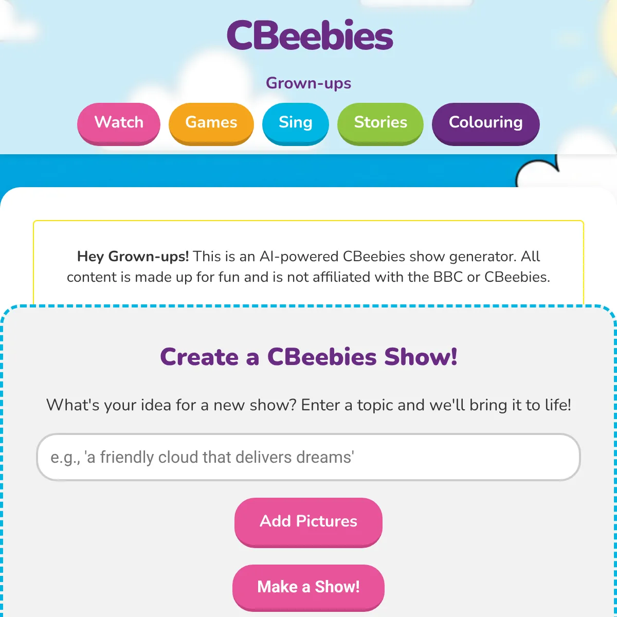 CBeebies Show Generator