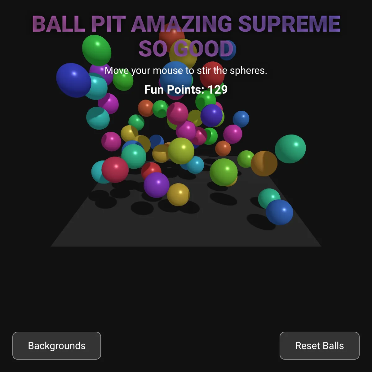 Interactive 3D Sphere Pit