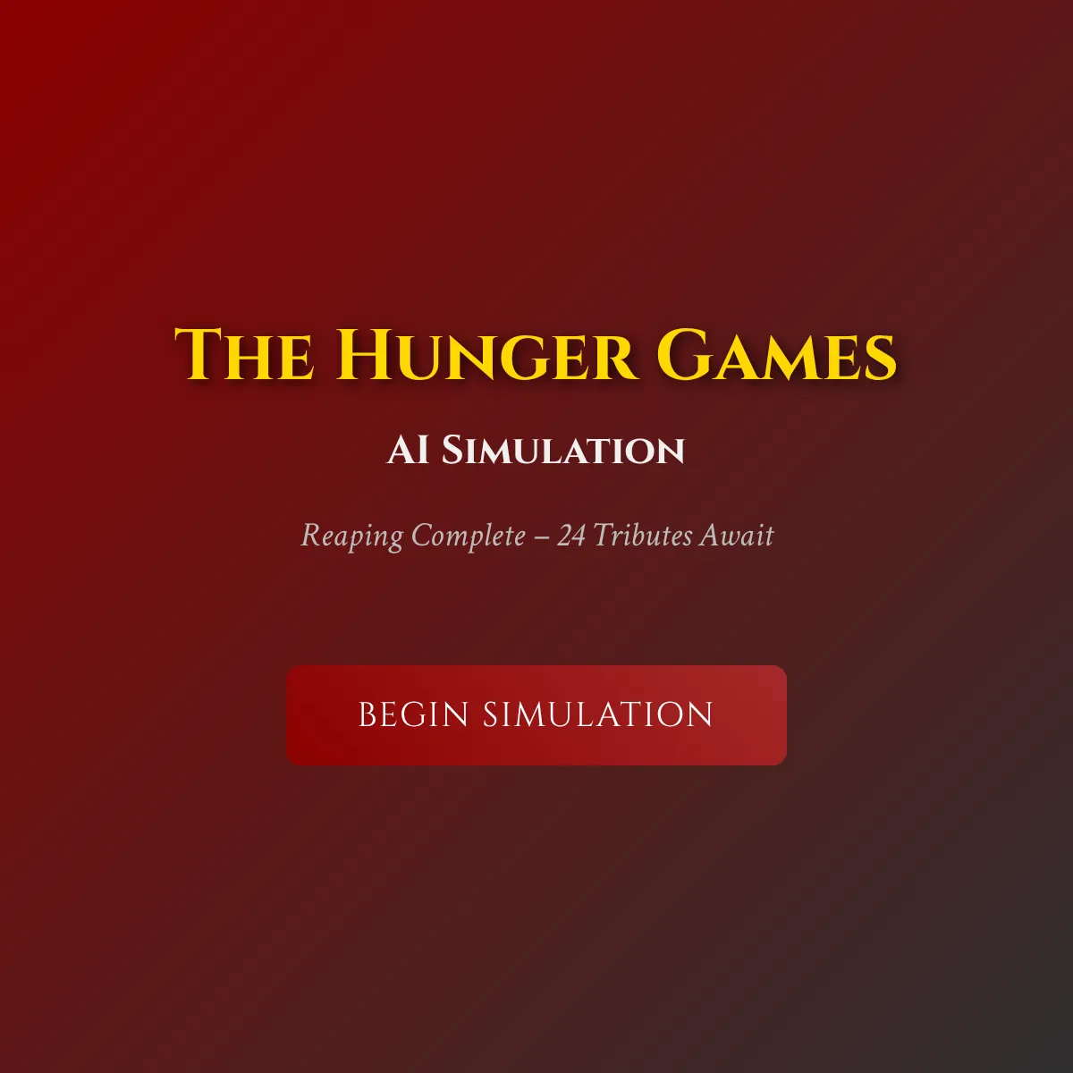 The Hunger Games: AI Simulation