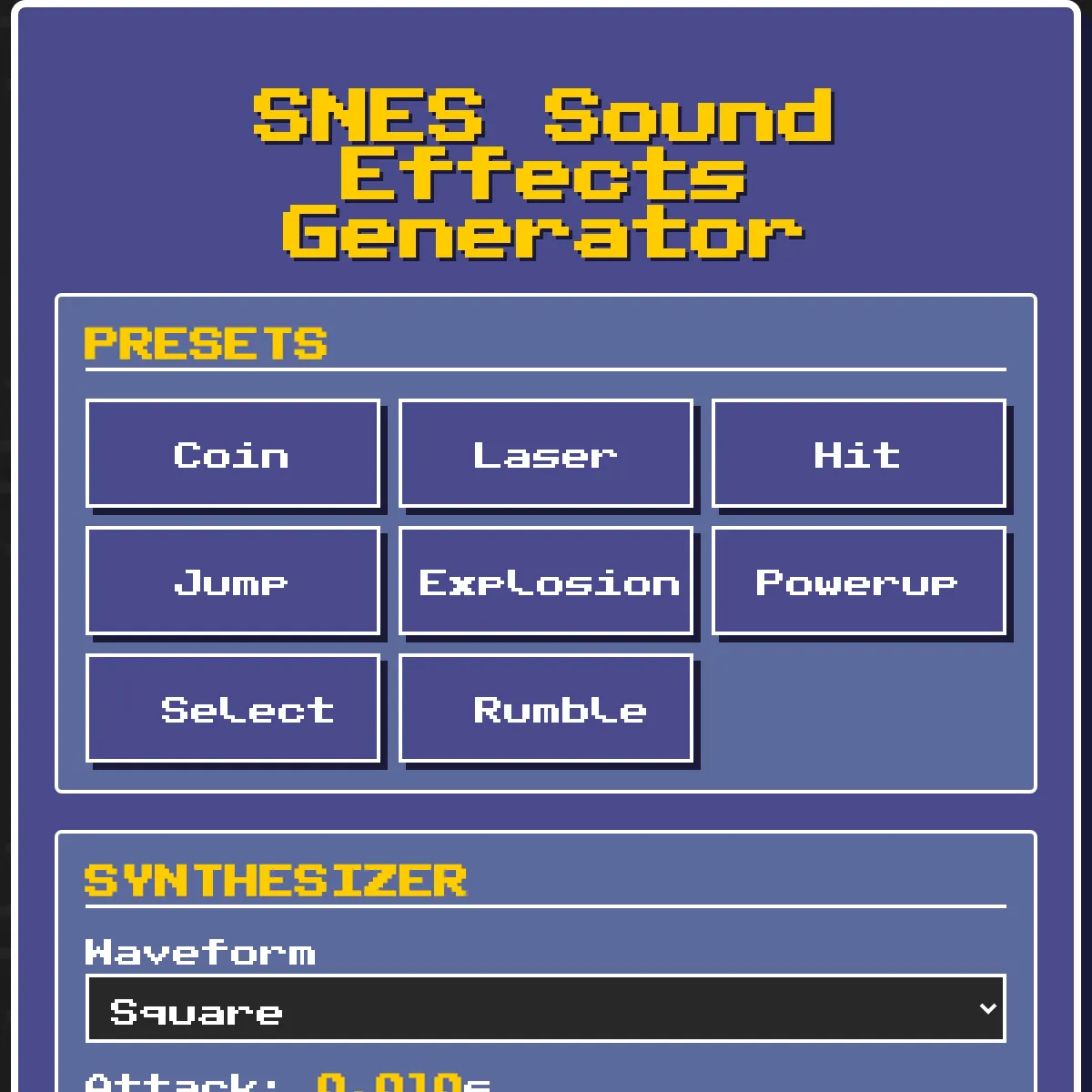 SNES Sound Effects Generator