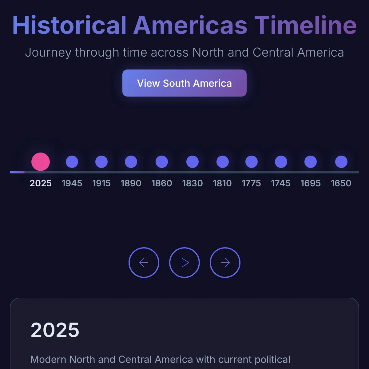 Historical Americas Timeline