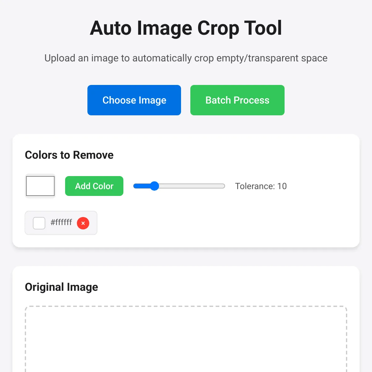 Auto Image Crop Tool