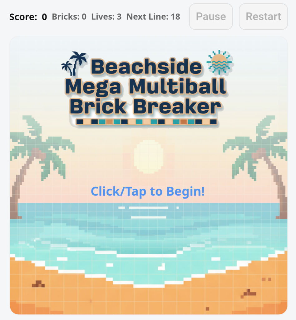 Beachside Mega Multiball Brick Breaker!