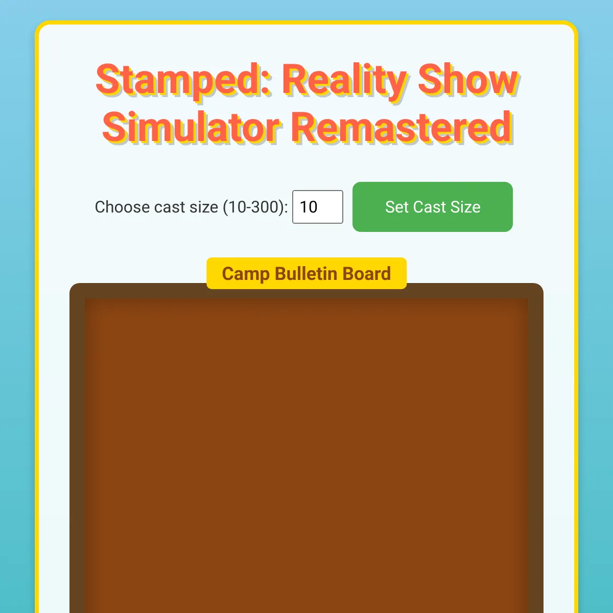 Stamped: Reality Show Simulator