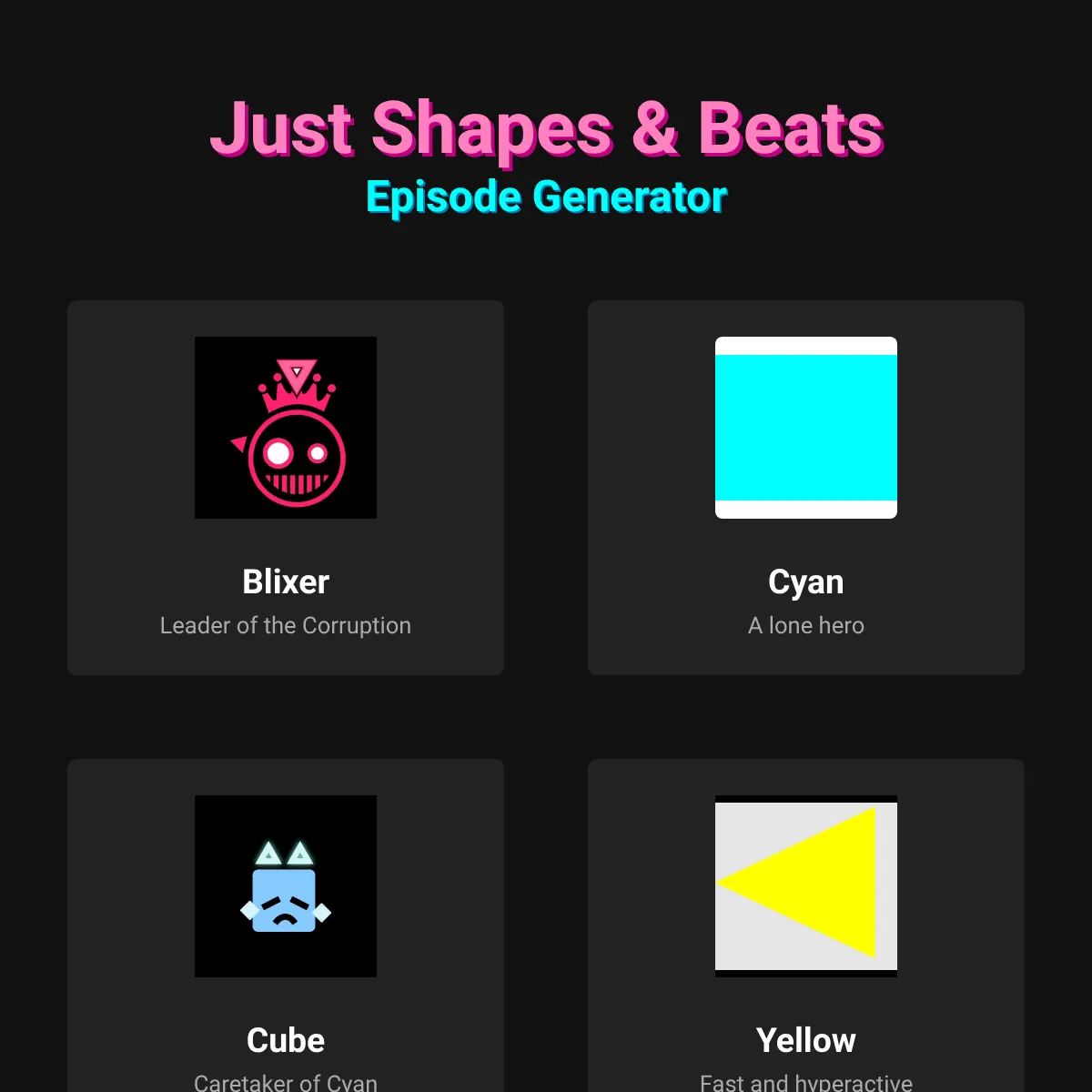 Just Shapes & Beats Episode Generator
