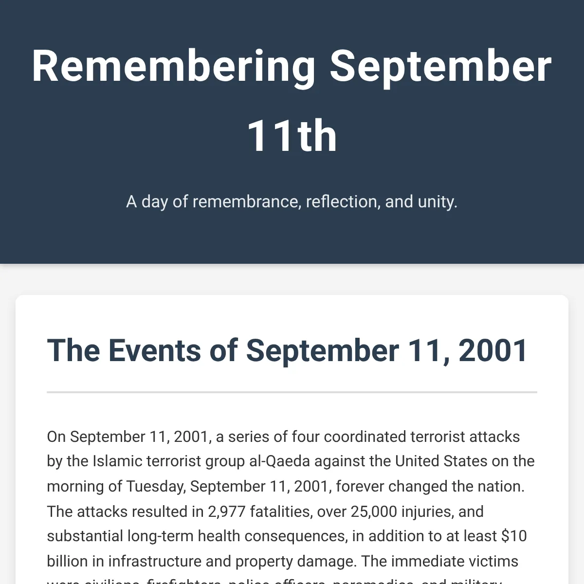 Remembering September 11th